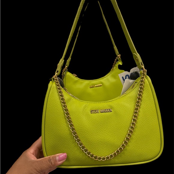 Steve Madden | Bags | Steve Madden Neon Green Shoulder Bag With Gold ...